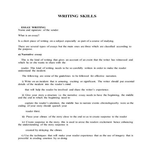 WRITING SKILLS | DOCX