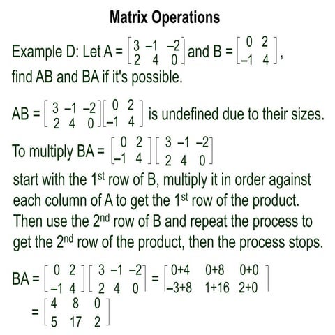 6.3 matrix algebra t | PPTX