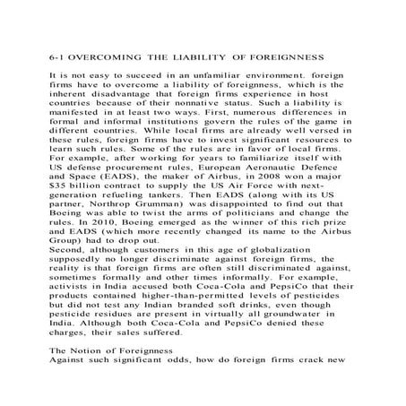 6 1 overcoming the liability of foreignness it is not easy to s | DOCX ...