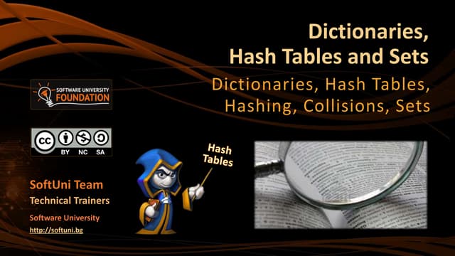 18. Dictionaries, Hash-Tables and Set | PPTX 18. Dictionaries, Hash-Tables and Set | PPTX