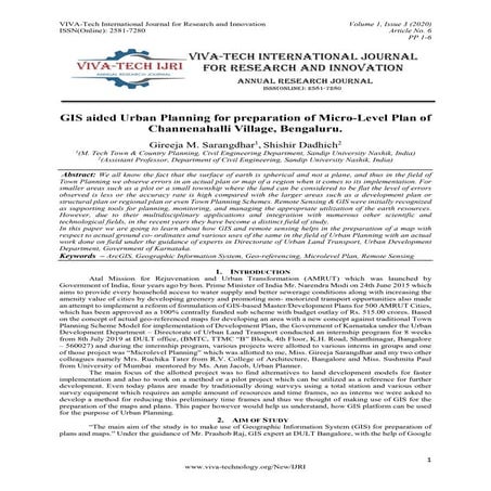 GIS aided Urban Planning for preparation of Micro-Level Plan of ...