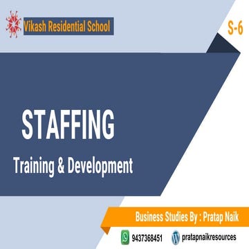 6.Staffing Training and Development Concept : XII Business Studies | PPT