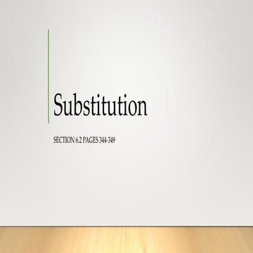 6.2 substitution | PPT