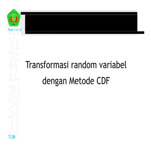 Transformasi Peubah Acak Teknik CDF | PDF