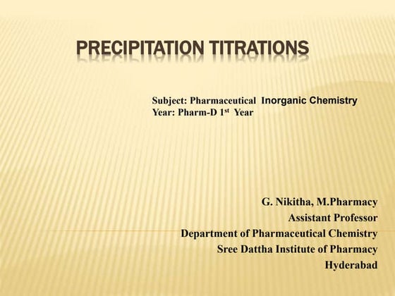 Precipitation titrations | PPTX