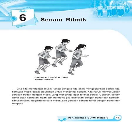 materi pjok kelas 6 bab 6 senam ritmik | PPTX