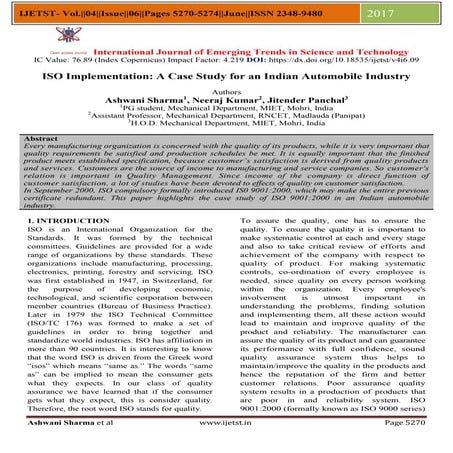 6. iso implementation a case study for an indian automobile industry | PDF