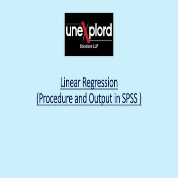 linear regression analysis in spss (procedure and output) | PDF