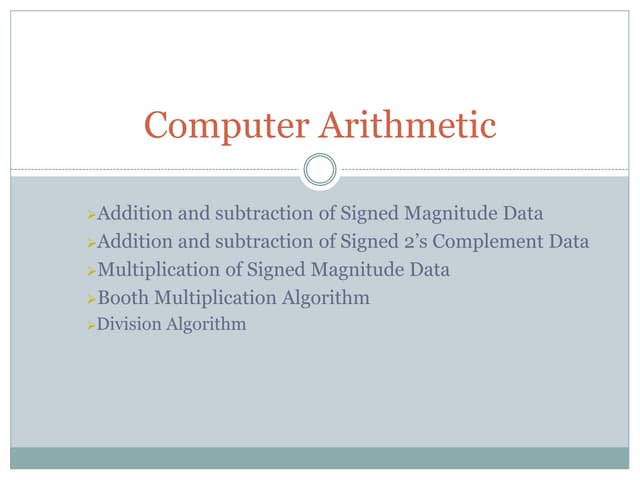 Computer Arithmetic | Ppt