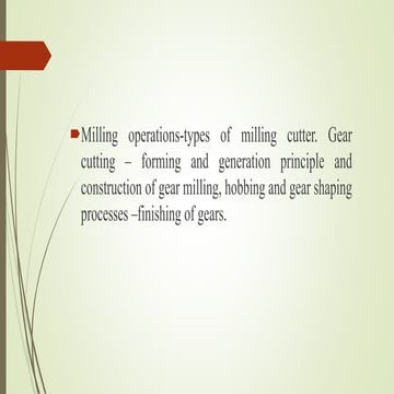 Milling operations | PPTX