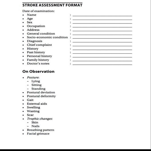 stroke assessment format | PDF