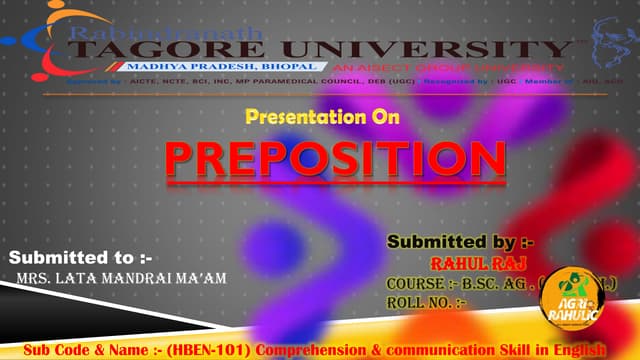 Preposition and its types | PPT
