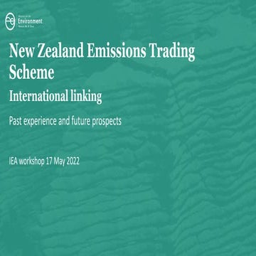 Linking and evolution of the NZ ETS - Environment Ministry, New Zealand ...