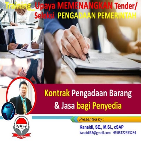 Kontrak Pengadaan Barang & Jasa bagi Penyedia Training "Upaya ...