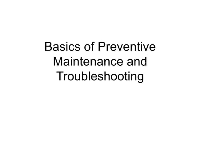 Basic Troubleshooting | PPT | Operating Systems | Computer Software and ...