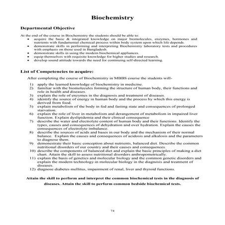 6. BIOCHEMISTRY.pdf 2. PREFACES - MBBS COURSE CURRICULAM DOCS | PDF