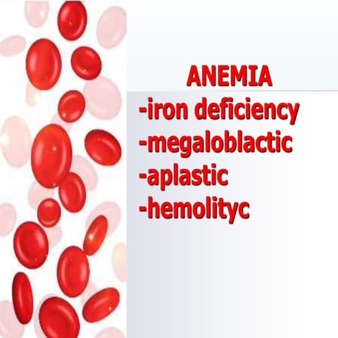 A condition in which the blood doesn't have enough healthy red blood ...