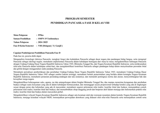 Modul Ajar PKN Kelas 9 Kurikulum Merdeka | PDF