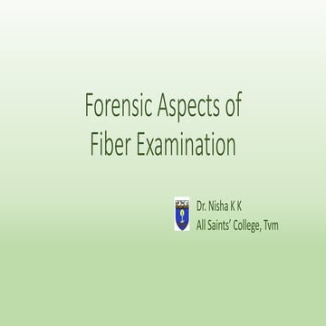 Forensic Fiber Analysis | PPTX
