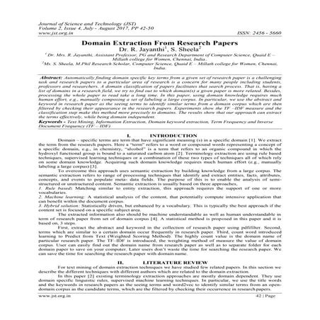 Domain Extraction From Research Papers | PDF