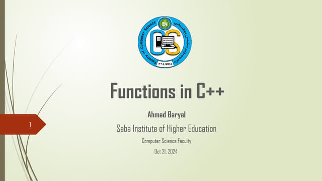 6 Functions In C Programming Object Oriented Programming Ppt