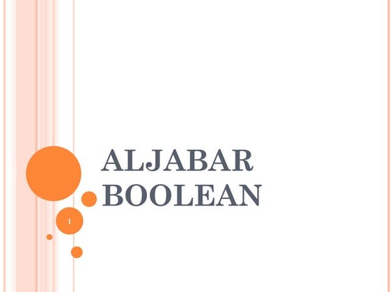 Aljabar Boolean dan fungsi Boolean | PPTX