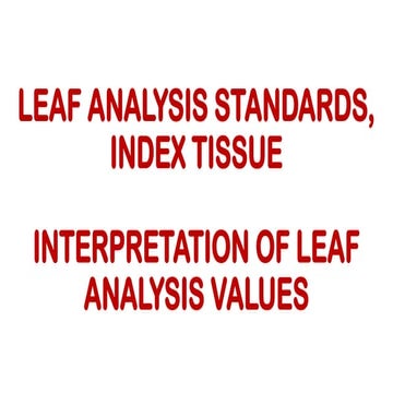 leaf analysis standards interpretation in | PDF