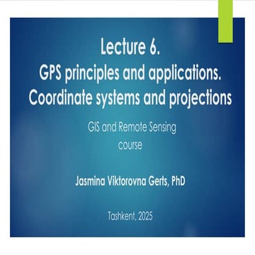 GPS principles and applications. Coordinate systems and projections | PDF