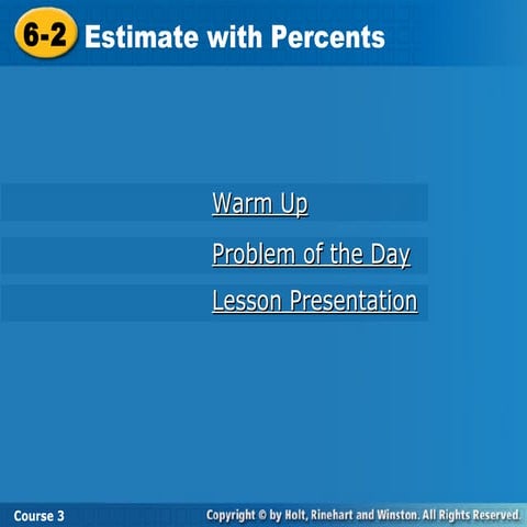 6 2 estimate with percents | PPT