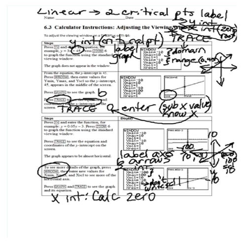 6.3 Graphing Calculator notes | PDF