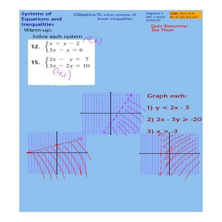 6 6 solving systems of inequalities | PDF