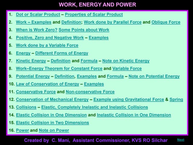 work and energy class 9 physics | PPT