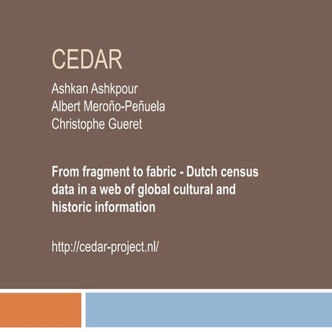 CEDAR: From Fragment to Fabric - Dutch Census Data in a Web of Global ...