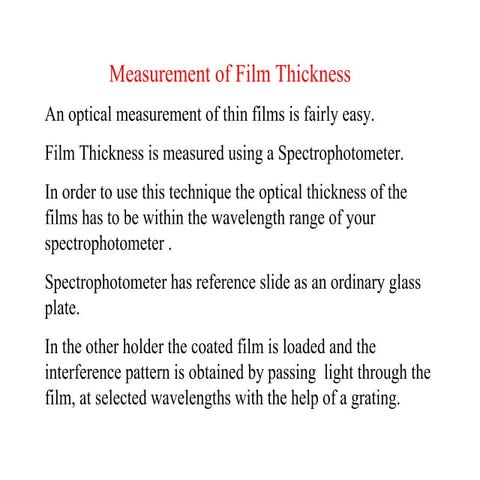 6.b.measurement of film thickness | PPT