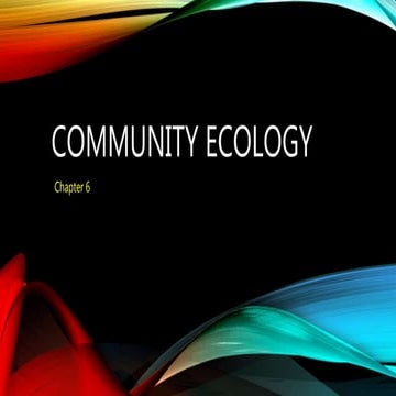 ENVI 6 community ecology FINAL | PPTX