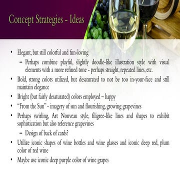 From the Sun Winery Playing Cards Concept Strategies - Ideas | PDF