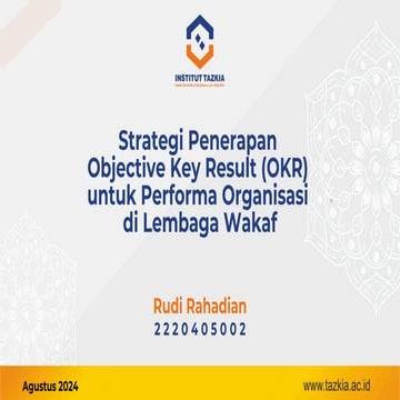 Strategi Penerapan OKR untuk Performa di Lembaga Wakaf | PDF