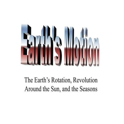 Rotation and revolution powerpoint | PPTX