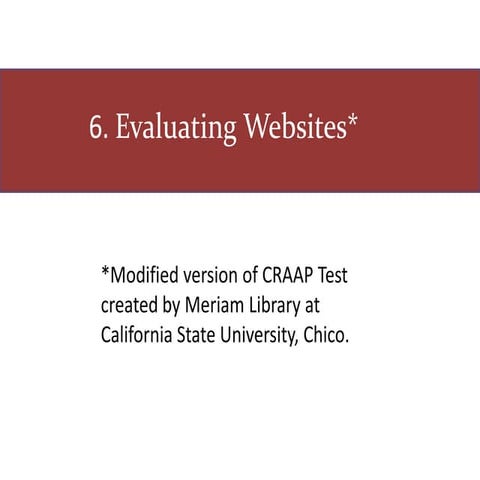 5. Evaluating Websites | PPT