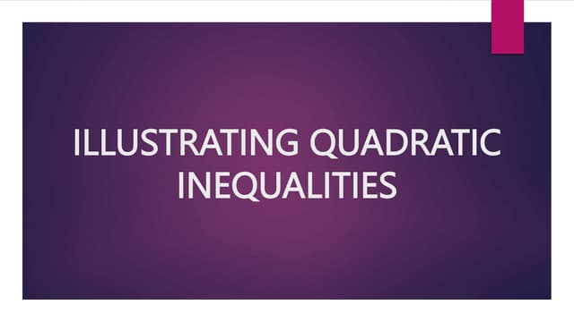 Quadratic Inequalities | PPTX
