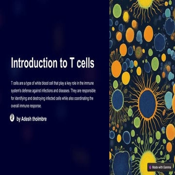 Introduction to T cells in the immune system | PPTX
