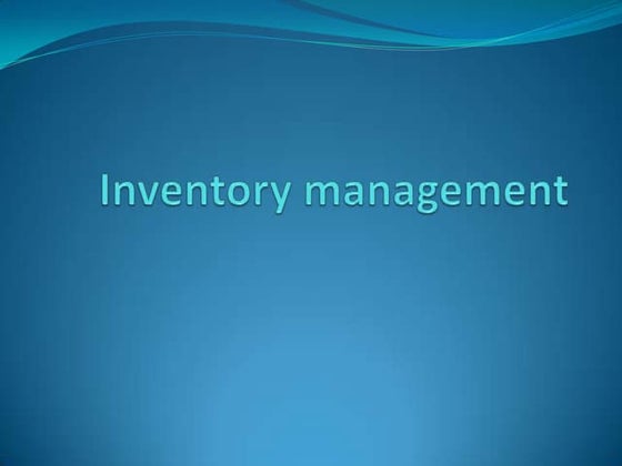 ABC Analysis-Inventory Management | PPTX