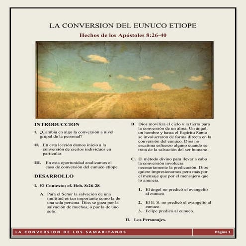 LA CONVERSION DEL EUNUCO ETIOPE | DOCX