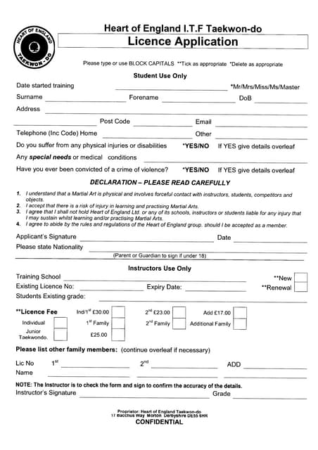 Licence Application | PDF