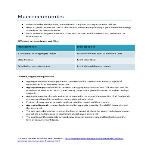 Macroeconomic equilibrium | DOCX