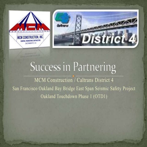 MCM / Caltrans Partnering Showcase - AGC Spring Conference 2011 | PPTX