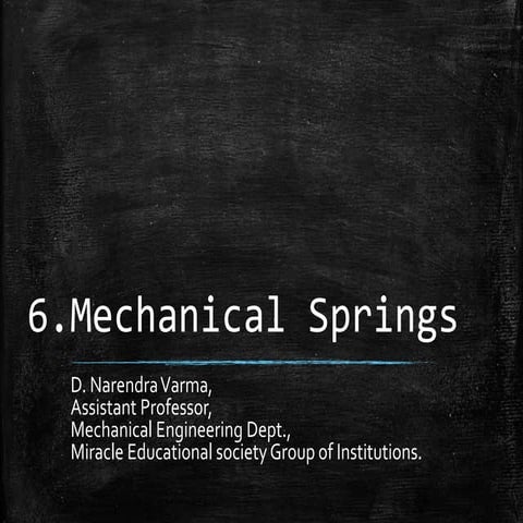 Concentric springs, surge phenomenon in spring, helical torsion, spir…