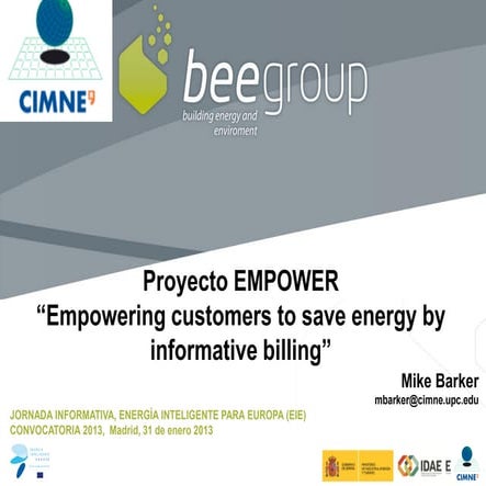 Mike Barker. Proyecto EMPOWER “Empowering customers to save energy by ...