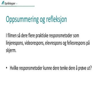 Læringsfremmende vurdering - Oppsummering og refleksjon | PPT