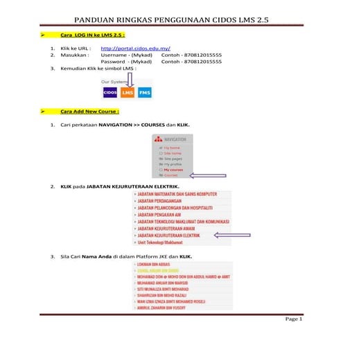 6 panduan ringkas-cidos_lms_2.5 | PDF